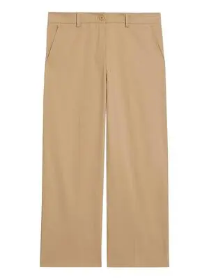Max Mara Cropped Wide-leg Sateen Pants - Beige