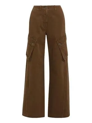 Max Mara Elvy Cotton-twill Wide-leg Cargo Pants - Brown