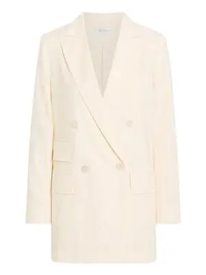 Max Mara Elegia Double-breasted Wool-crepe Blazer - Ivory