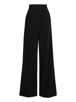 Max Mara Leccio Crepe Wide-leg Pants - Black