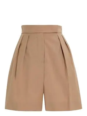 Max Mara Jessica Pleated Wool-crepe Shorts - Camel