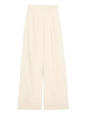Max Mara Piombo Wool-crepe Wide-leg Pants - Cream
