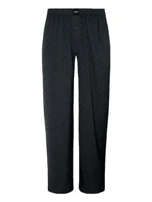 SAVAGE X FENTY Savage X Satin Jacquard Sleep Pants - Black Caviar X Hatch Jacquard