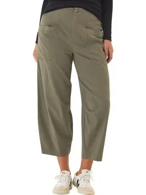 THREADS 4 THOUGHT Lauren Crop Barrel Stretch Twill Pants - Artichoke