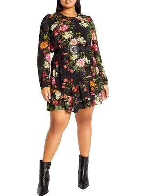 City Chic Charlee Belted Dress - Floral