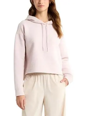 Zella Cotton-blend Ribbed Hoodie - Pink Hush