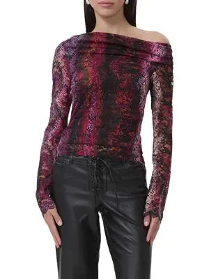 AFRM Barry One-shoulder Lace Top - Ombre Snake