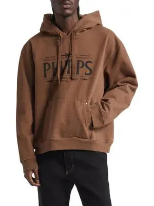 PHIPPS Studded Logo Graphic Hoodie - Brown