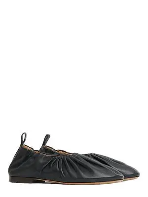 MANSUR GAVRIEL Ruched Ballerina Flat - Black