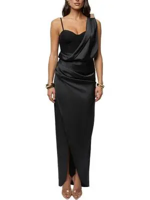 JLUXLABEL Radiance Asymmetric Dress - Black
