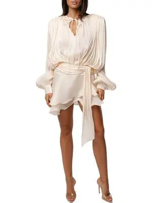 JLUXLABEL Long Sleeve Mini Dress - Cream