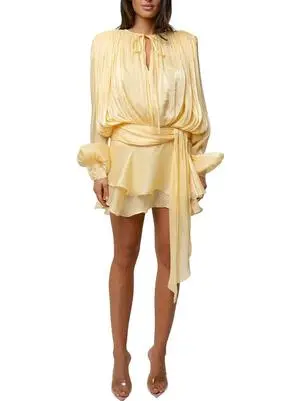 JLUXLABEL Long Sleeve Mini Dress - Yellow
