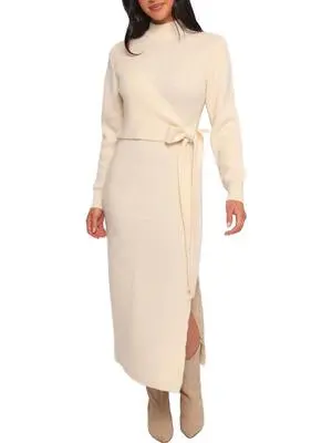 PETAL & PUP Aerin Long Sleeve Knit Dress - Cream