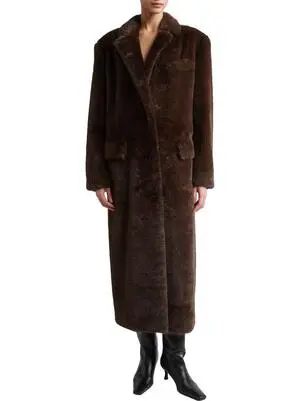 STAND STUDIO Emmie Faux Fur Coat - Brown