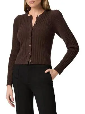 Paige Alessandro Rib Cashmere Cardigan - Dark Chocolate