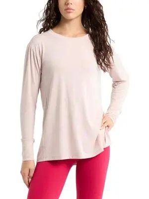 Zella Long Sleeve Split Hem T-shirt - Pink Hush