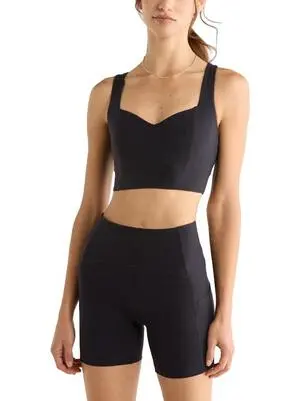 Zella Studio Luxe Sweetheart Sports Bra - Black