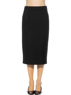 ALEXIA ADMOR Midi Pencil Skirt With Waistband - Black