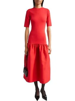 TOTEME Twinflower Flounce Sweater Dress - Poppy