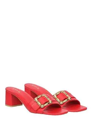 SAINT G Leather Slide Sandal - Gojiberry