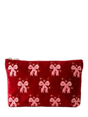 ELIZABETH SCARLETT Velvet Everyday Pouch - Rouge