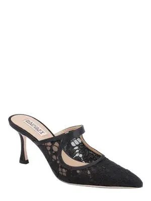 Badgley Mischka Oaklyn Cutout Mule - Black Satin