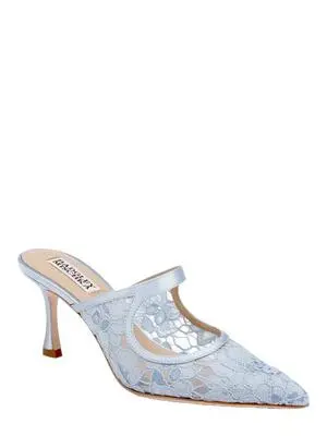 Badgley Mischka Oaklyn Cutout Mule - Blue Satin