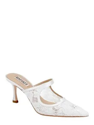 Badgley Mischka Oaklyn Cutout Mule - White Satin