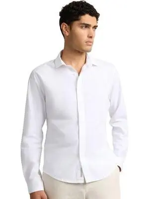 Onia Poplin Long Sleeve Button Down Shirt - White