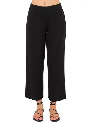 Hurley Positano Rib Ankle Wide Leg Pants - Black