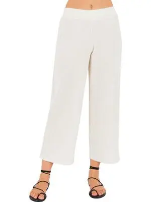 Hurley Positano Rib Ankle Wide Leg Pants - Tofu