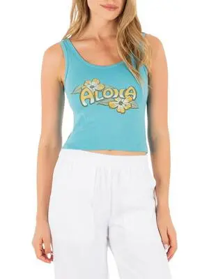 Hurley Aloha Scoop Neck Crop Tank - Maui Blue