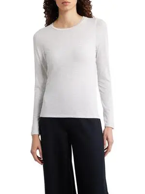 Eileen Fisher Crewneck Long-sleeve Top - Nimbus