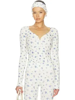 WELLBEING + BEINGWELL Mason Top - Blue Floral