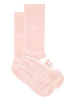 WELLBEING + BEINGWELL Scrunch Ballet Grip Sock - Pink Tulle