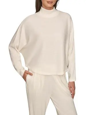 Donna Karan New York Relaxed Mock-neck Sweater - Cream