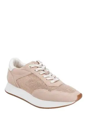 L'Agence Deepa Mixed Media Sneakers - Latte Suede