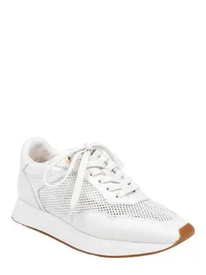 L'Agence Deepa Mixed Media Sneakers - White Leather