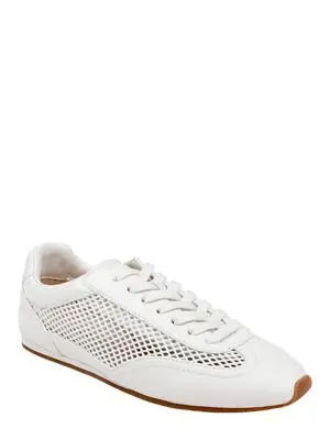 L'Agence Jarah Mixed Media Sneakers - White Leather