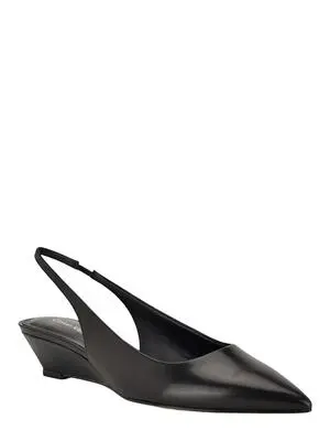 Calvin Klein Mavalyn Slingback Pointed Toe Wedge Pump - Black