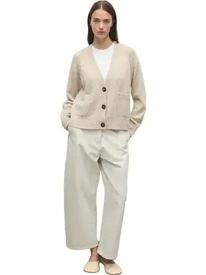 Johnstons Of Elgin Donegal Cashmere V-neck Cardigan - Cream
