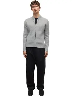 Johnstons Of Elgin Cashmere Milano Stitch Baseball Zip Jacket - Grey