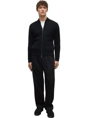 Johnstons Of Elgin Cashmere Milano Stitch Zip Jacket - Black