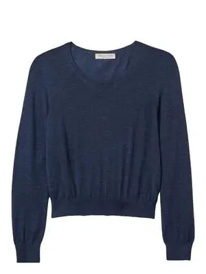 Johnstons Of Elgin Ella Scoop Neck Cashmere Jumper - Navy