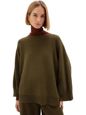 Johnstons Of Elgin Cashmere Cape Jumper - Green