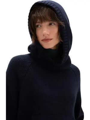 Johnstons Of Elgin Oversized Cashmere Hoodie - Navy