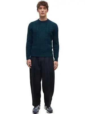 Johnstons Of Elgin Aran Cable Cashmere Jumper - Green