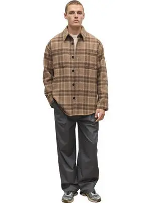 Johnstons Of Elgin Cashere Wool Blend Overshirt - Brown