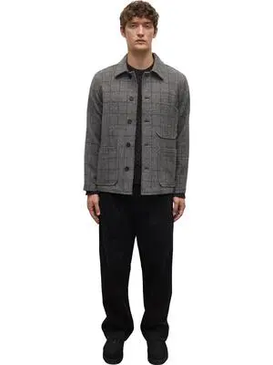 Johnstons Of Elgin Weavers Jacket | Peregrine Tweed Windowpane - Grey