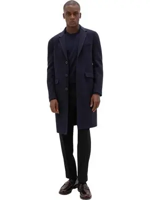 Johnstons Of Elgin Cashmere Overcoat - Navy